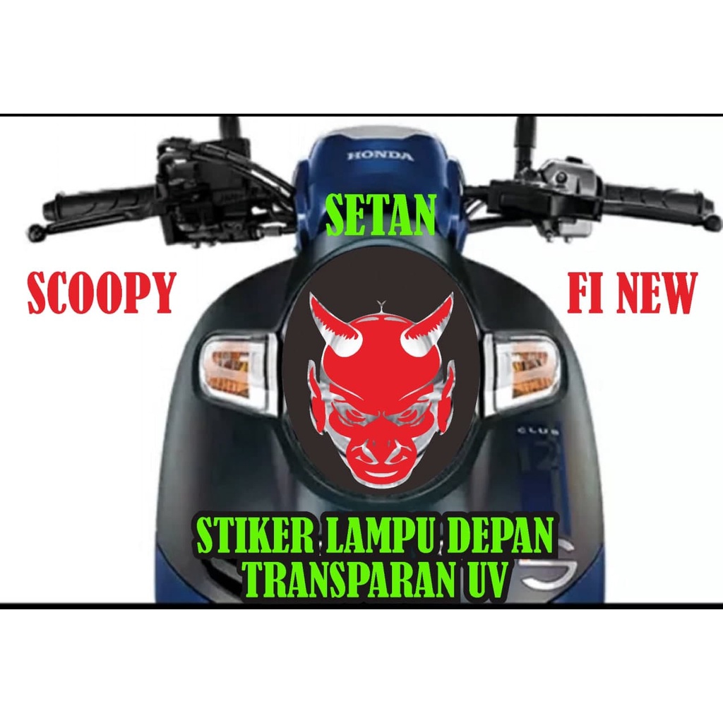 Jual Stiker Transparan Lampu LED Scoopy Fi New logo Iblis Setan ...