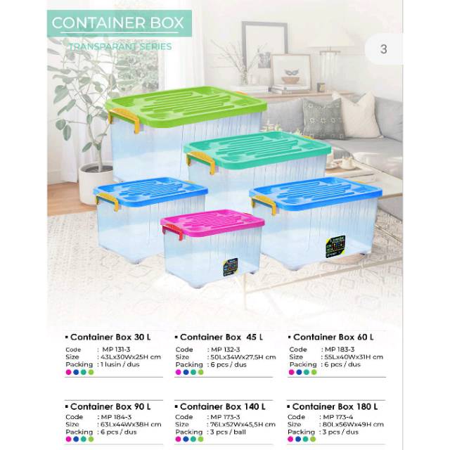 Jual Container box 60 Liter transparan dengan roda | Shopee Indonesia