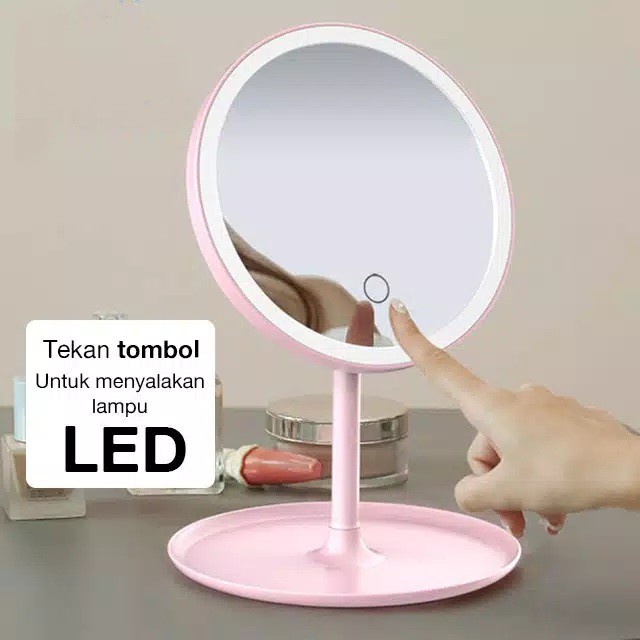Jual ANK CERMIN RIAS LED MIRROR BULAT TOMBOL TOUCH SCREEN / KACA MAKEUP ...