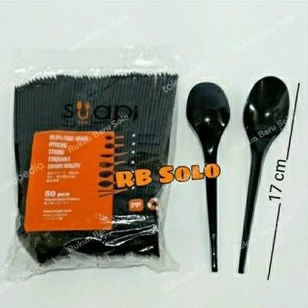 Jual Sendok Makan Panjang Hitam Suapi isi 50 pcs | Shopee Indonesia