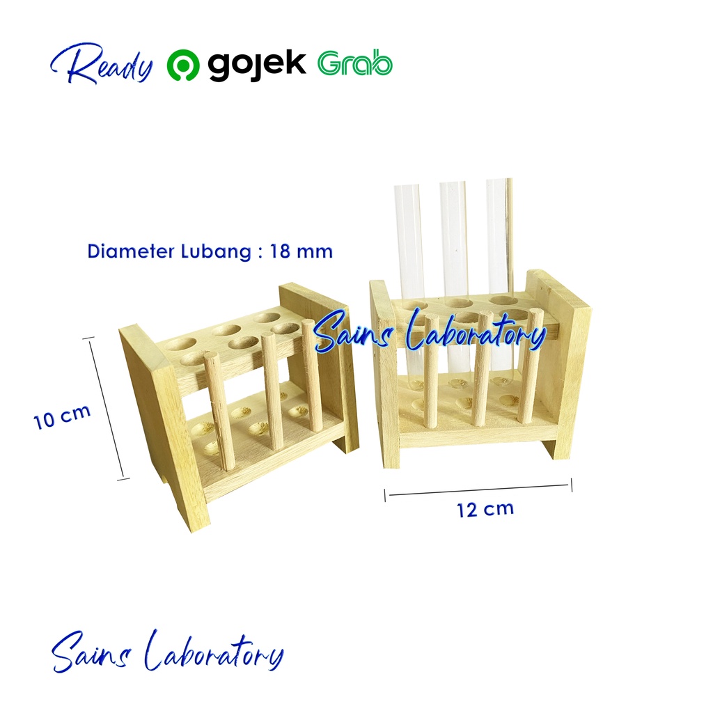 Jual Rak Tabung Reaksi Kayu 6 Lubang Test Tube Rack 6 Hole Rak Tabung ...