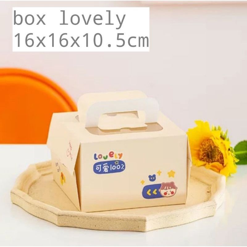 Jual KOTAK KUE TART KECIL 16x16cm KAWAII LUCU KOTAK KUE KOREAN CAKE ...