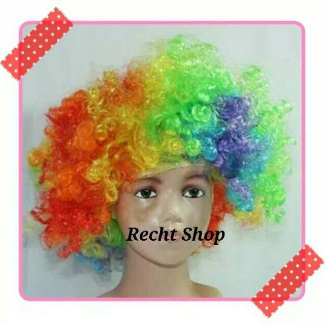 Jual Wig badut rambut palsu badut warna warni | Shopee Indonesia