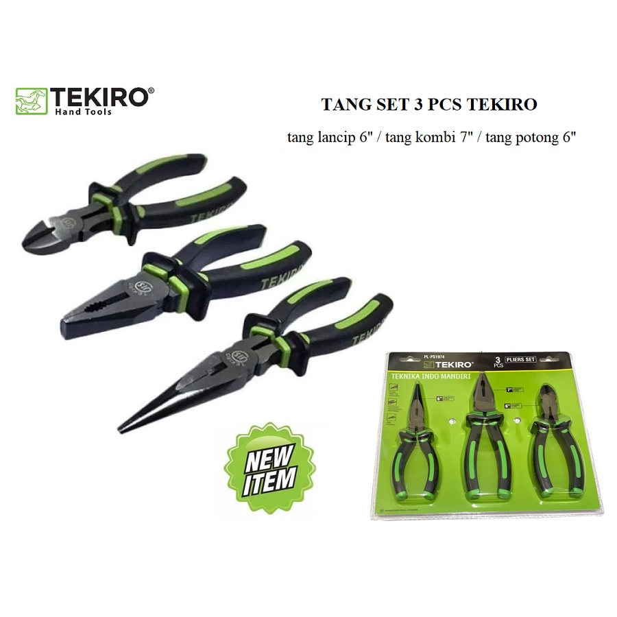 Jual TEKIRO Tang Set 3 PCS ( Kombinasi 7" / Potong 6" / Lancip 6" ) Tang Set 3 PCS ( Kombinasi 7 ...