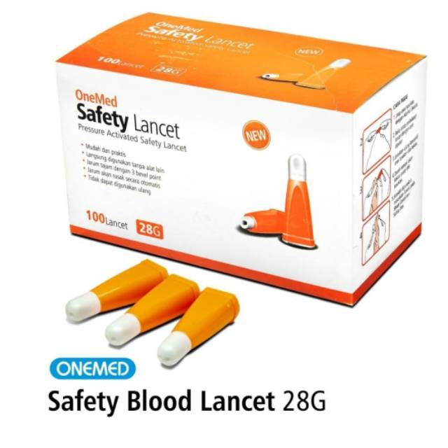 Jual Safety blood lancet 28g onemed | Shopee Indonesia