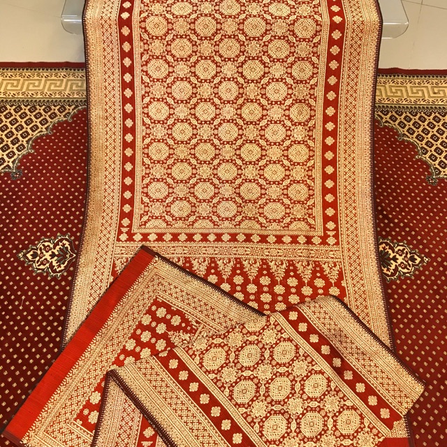 Jual SONGKET TENUN LEPUS 1 BENANG ORI MERAH GOLD - SONGKET ILHAM PALEMBANG | Shopee Indonesia