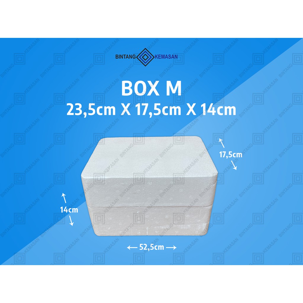 Jual Box Styrofoam GF M 23,5 x 17,5 x 14cm Box Ikan/Box Foam/Box ...