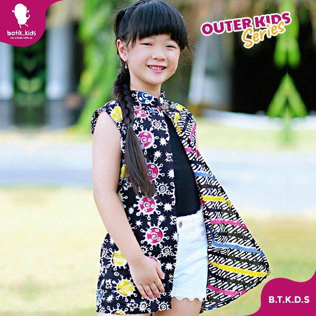 Jual Outer Batik Anak Cewek Long Outer Anak Corona Cardigan Batik Anak ...