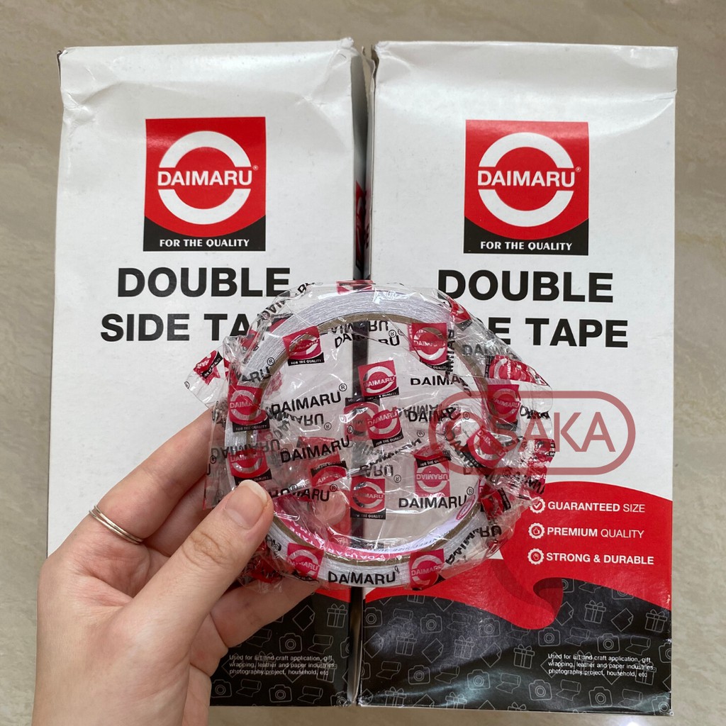 Jual 1Double Tape Daimaru 12mm / 1/2 inch dan 24mm / 1 inch x 12 yard | Shopee Indonesia
