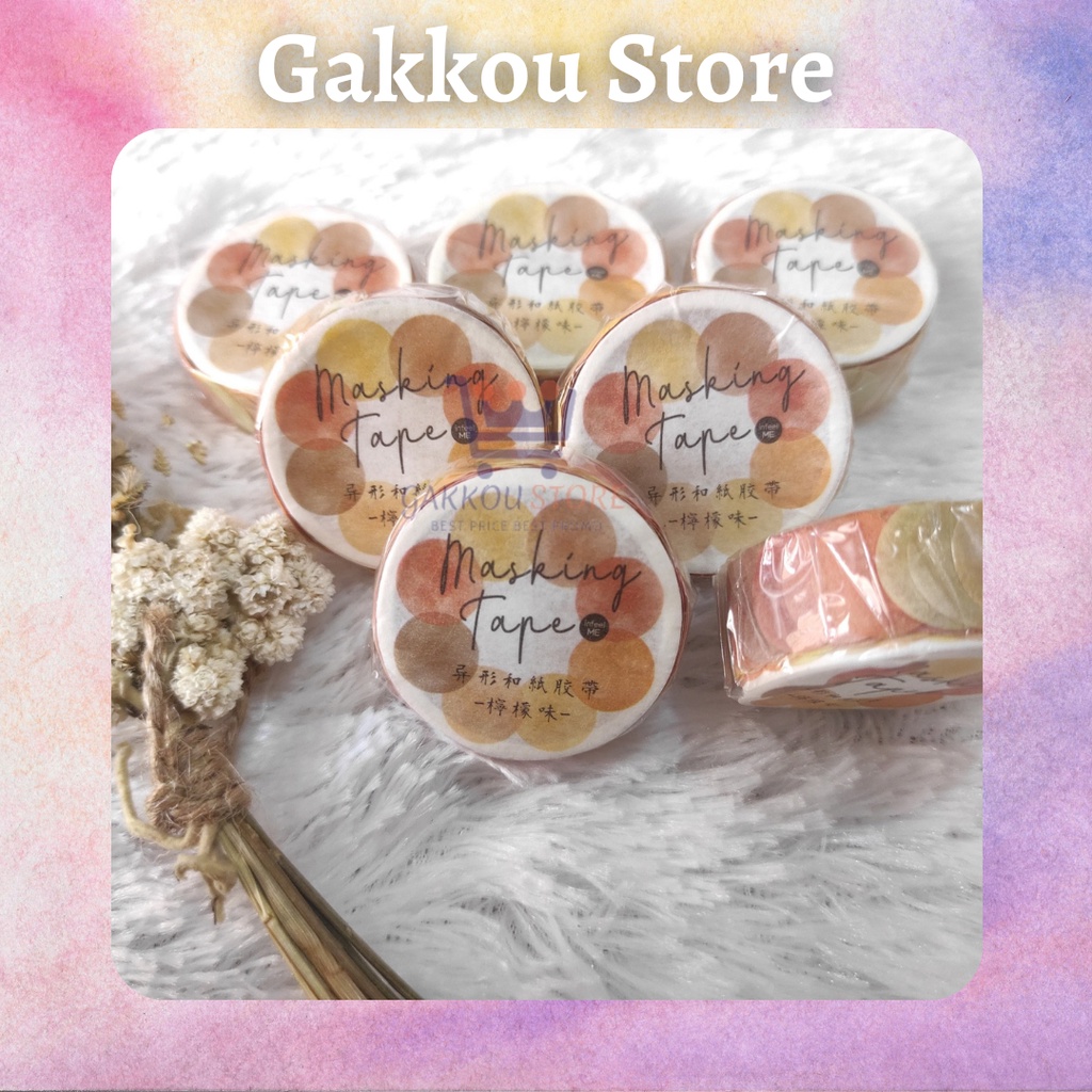 Jual Gakkou Store Stiker Sticker Washi Masking Tape Bulat Dot Orange ...