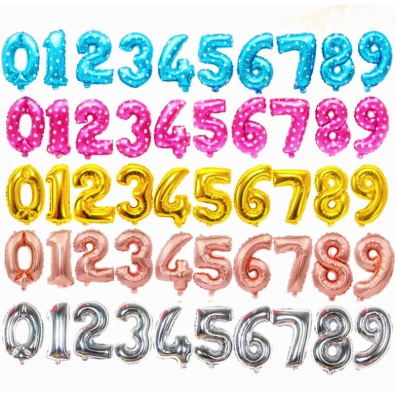 Jual Balon Foil Angka Besar Warna 40 cm Ulang Tahun Dekorasi Pesta ...