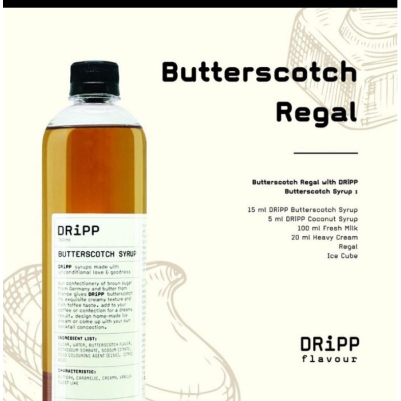 Jual Dripp syrup perasa minuman sirup butterscotch 760ml | Shopee Indonesia