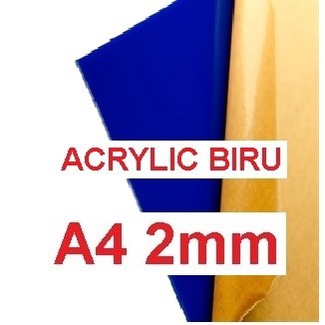Jual Acrylic / acrilic / akrilik warna BIRU Solid, UKURAN +/- A4 tebal ...