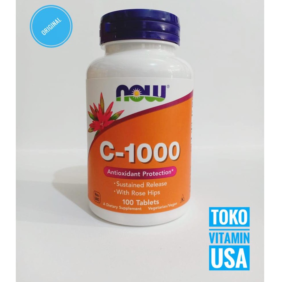 Jual Now Foods Vitamin C 1000 mg Sustained Release with Rose Hips 100 ...