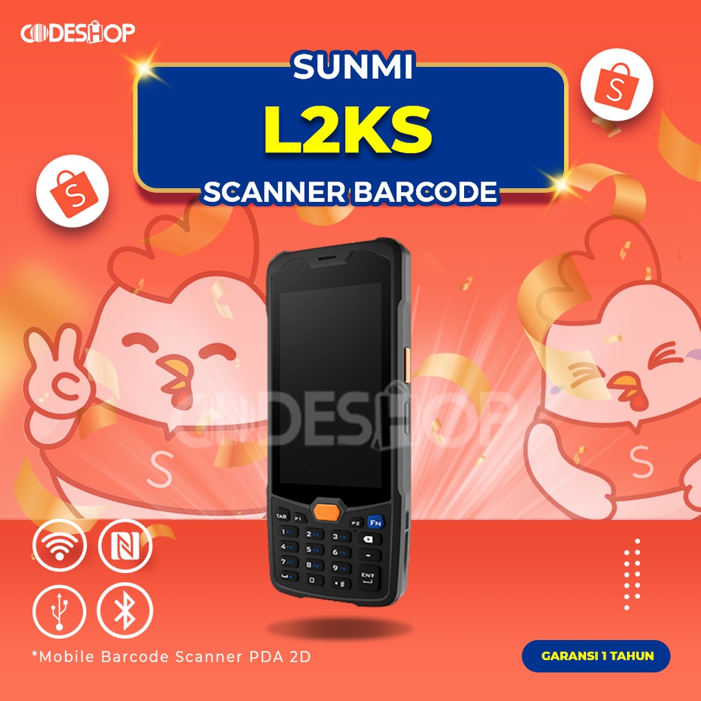 Jual Scanner Barcode Mobile Sunmi L2KS PDA 1D dan 2D | Shopee Indonesia