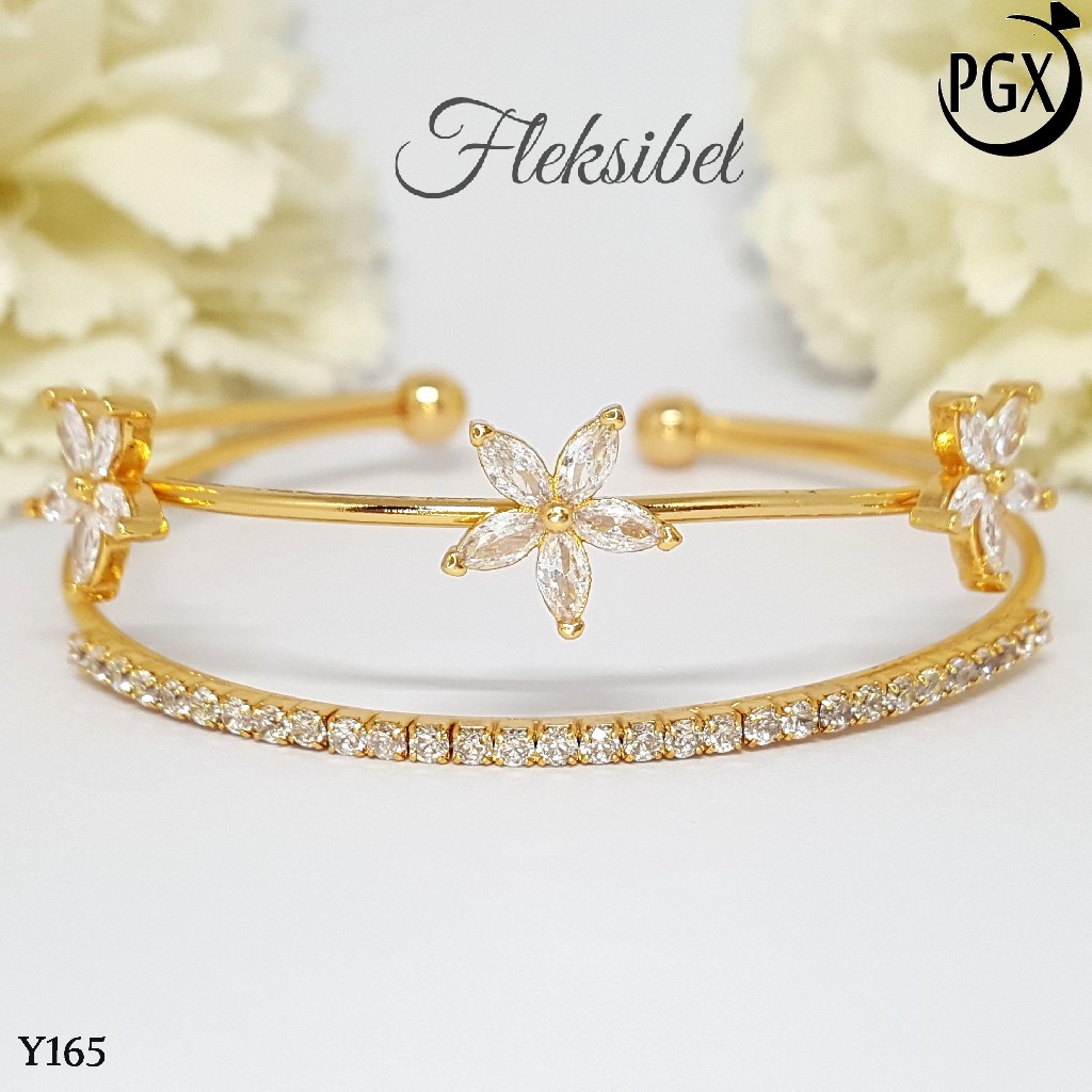 Jual PGX Gelang Xuping Wanita Bangkok Bangle Aksesoris Perhiasan Lapis Emas - Y165 | Shopee ...