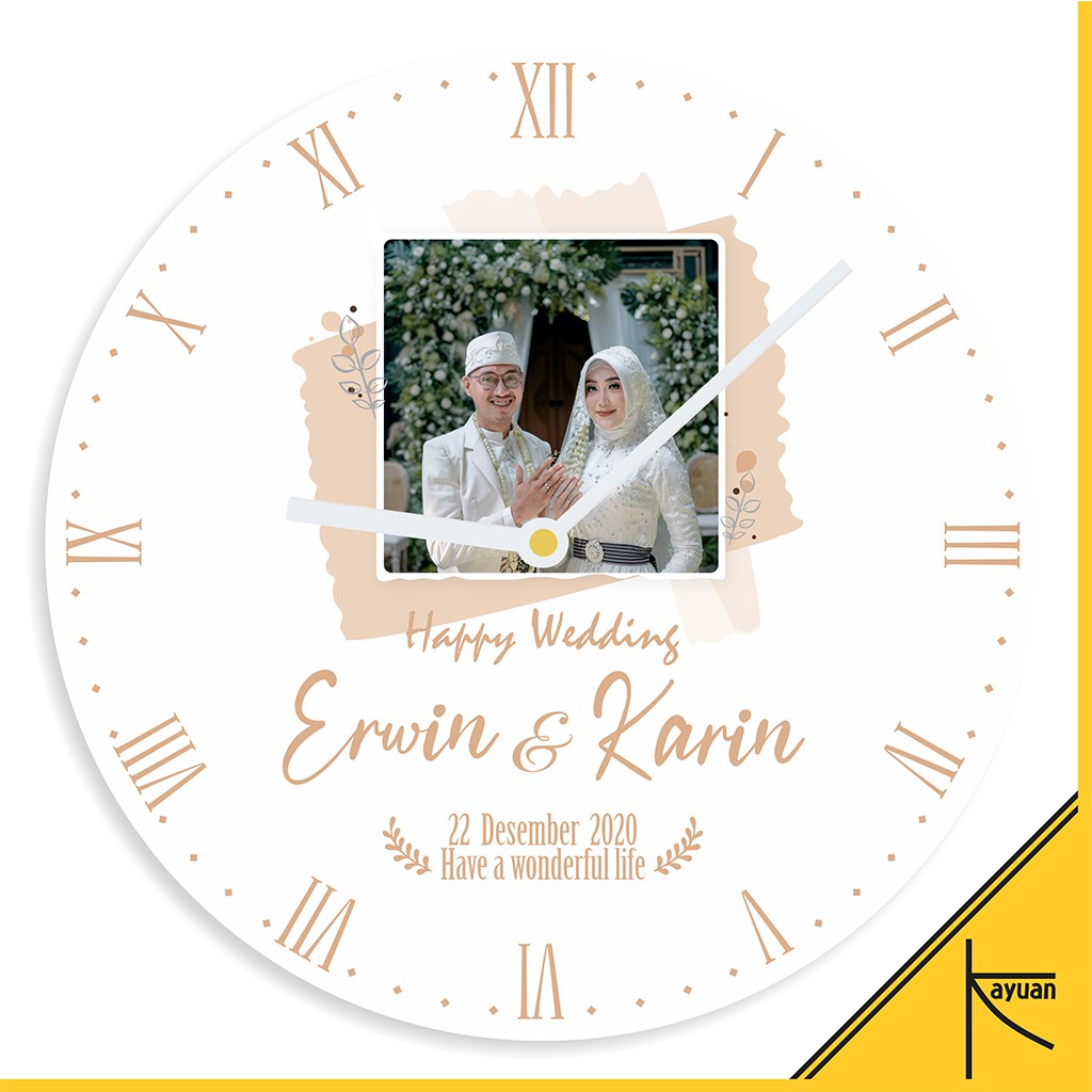 Jual Jam Dinding Custom Foto Gift Wisuda Kayu Unik Kenangan Ultah Kado ...