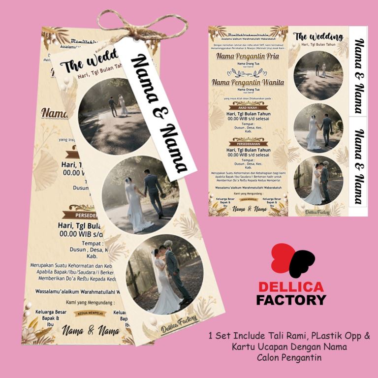 Jual Undangan Handtag Viral | Hangtag Tali Rami | Rustic | 3 Ply Tebaru ...