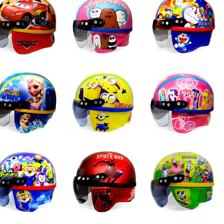 Jual Terbaru! Helm Anak Retro Lucu Berbagai Karakter Unruk Usia 1 - 5 ...