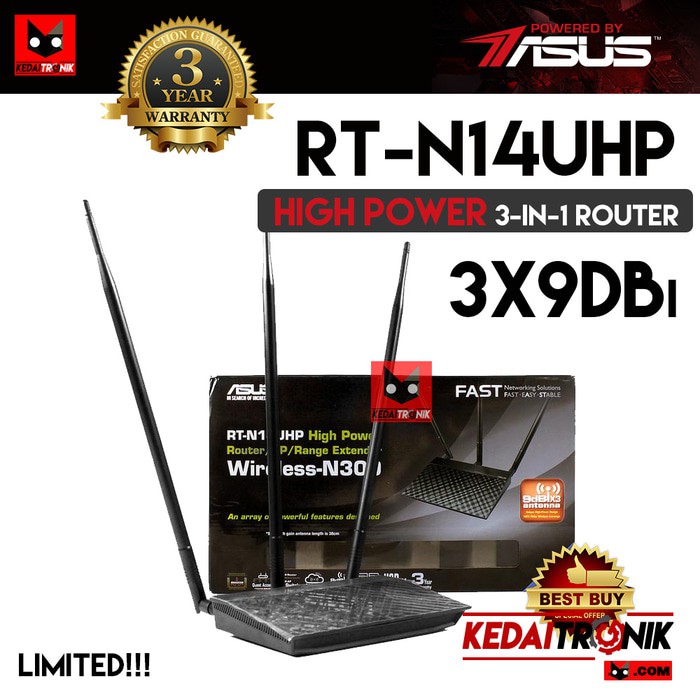 Jual ASUS RT-N14UHP HIGH POWER ROUTER+ACCESS POINT+EXTENDER Universal ...
