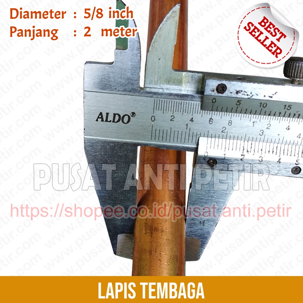 Jual Grounding Rod Bonded 5/8 x 2 Meter Lapis Tembaga Stik Rod | Shopee ...