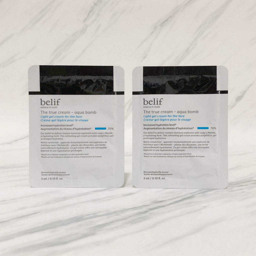 Jual Belif the true cream aqua bomb moisturizing light gel cream sample ...