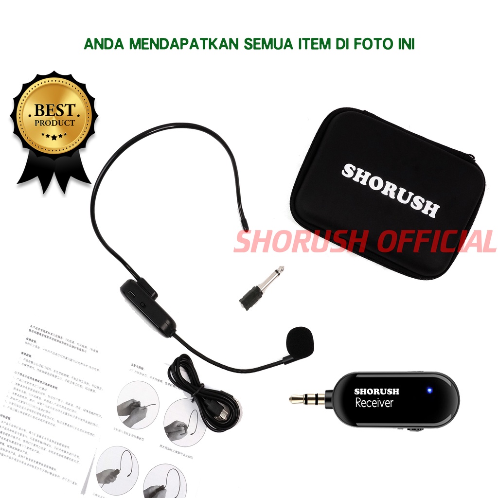 Jual Shorush IM 1 Mikrofon Mic Clip On Wireless UHF 2.4G Presentasi Tur Imam Masjid Musholla ...