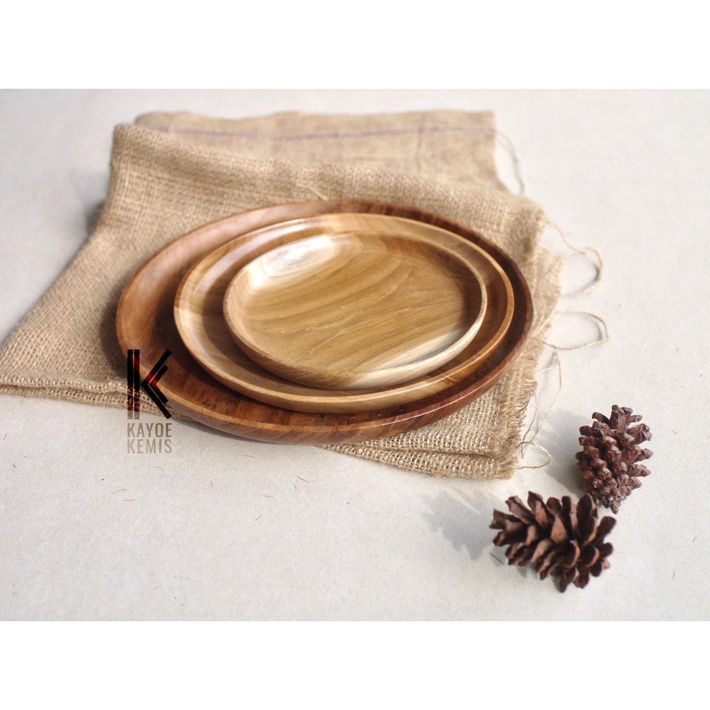 Jual piring kayu (kayu jati) | Shopee Indonesia
