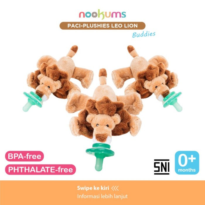 Jual Nookums Paci-Plushies Leo Lion Buddies / Dot Bayi Boneka ...