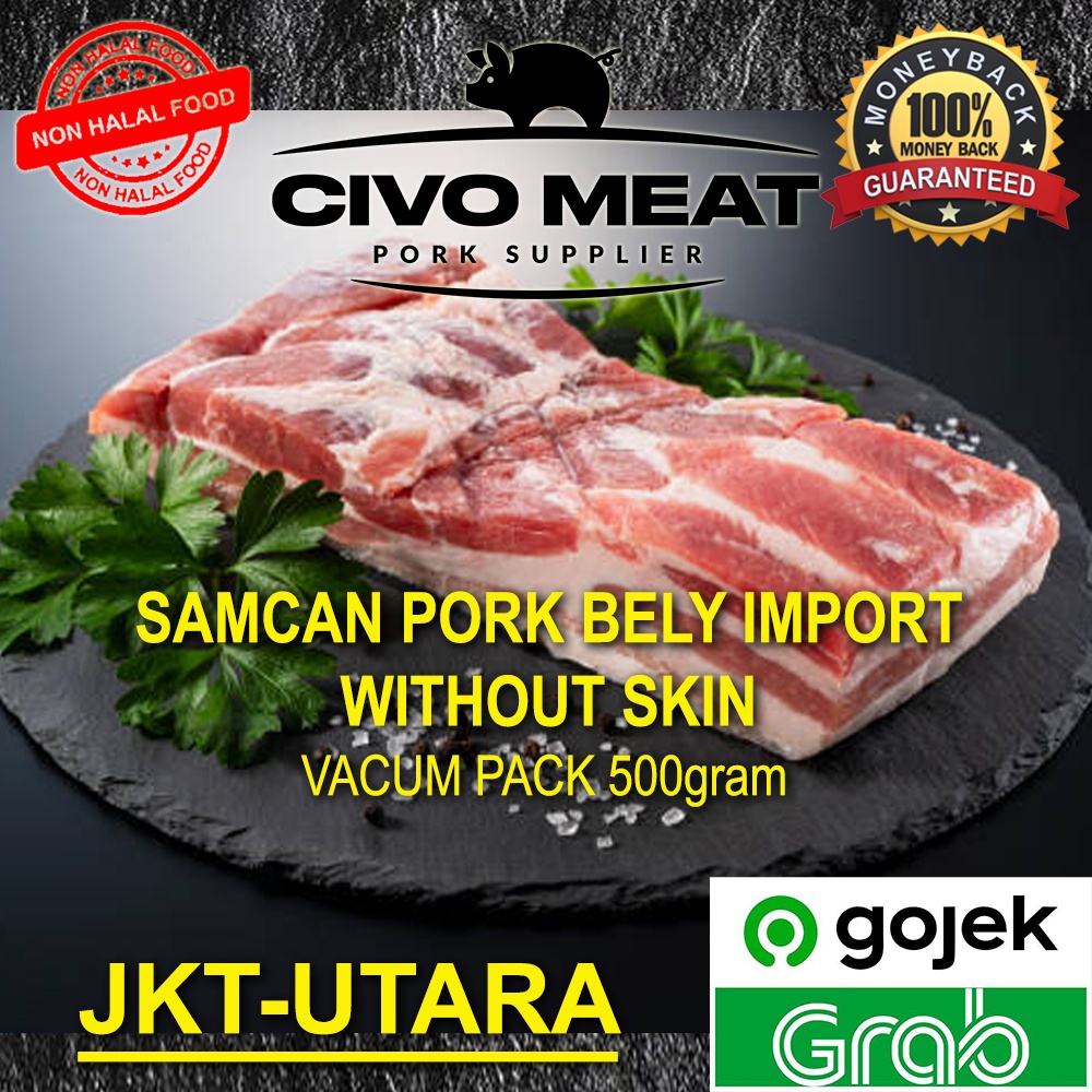 Jual Samcan Babi Pork Belly IMPORT without Skin (Skin Off) - 1kg ...