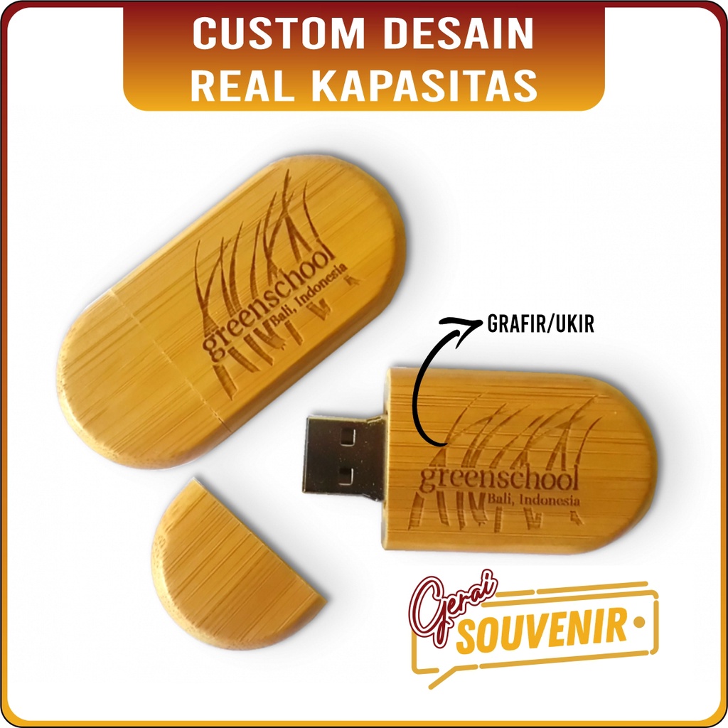 Jual Flashdisk Kayu Grafir Laser Bebas desain usb bambu unik Flash disk ...