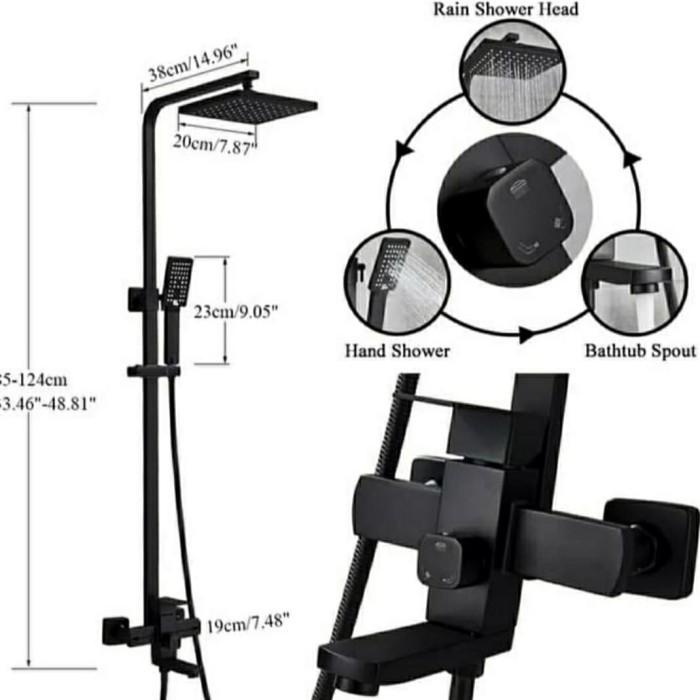 Jual SUS 304 Black/ Shower Tiang/Kran mixer/ panas dingin/ Hitam/shower ...