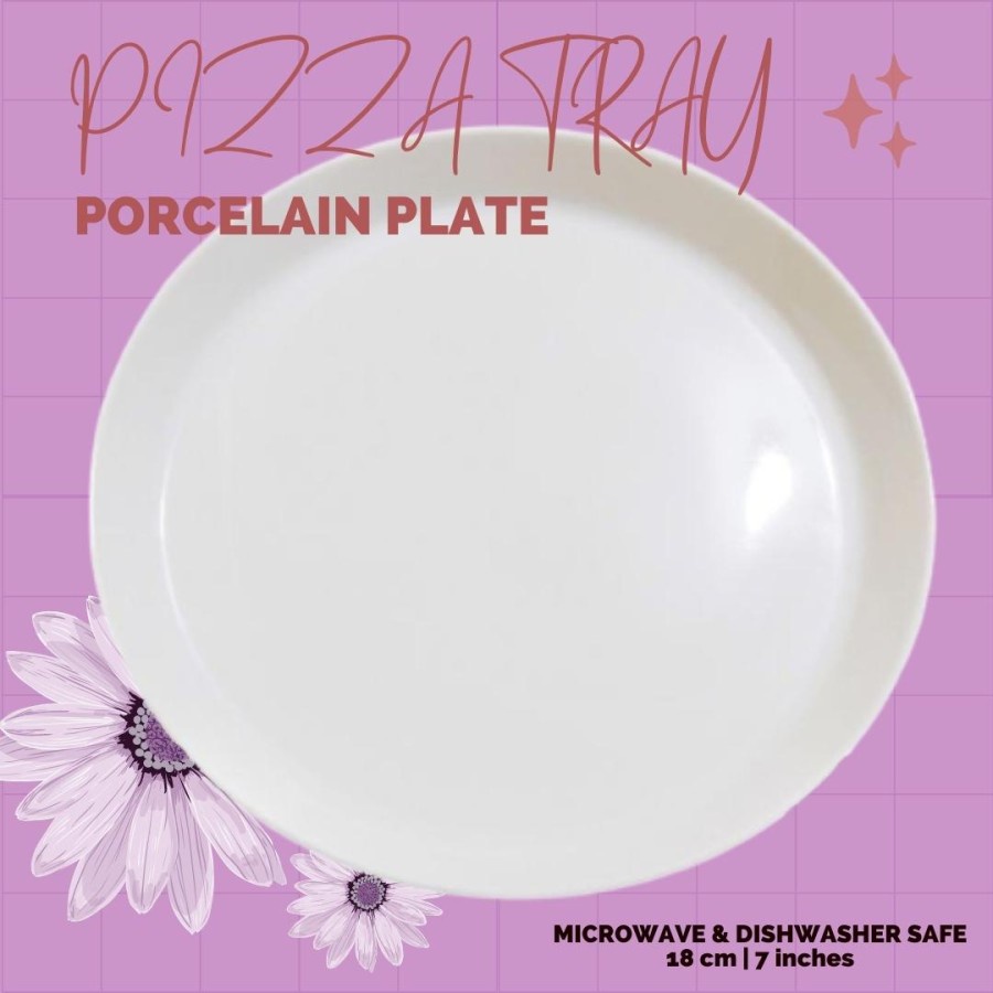 Jual Pizza Tray 18 cm | Piring Pizza 18 cm | Piring Makan Porcelain ...