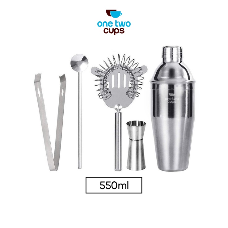 Jual One Two Cups 5 in 1 Bartender Drink Bar Set Cocktail Shaker 550ml ...