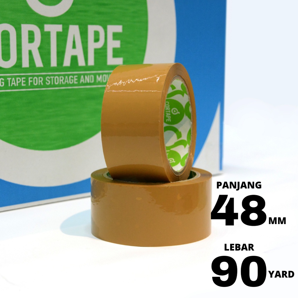 Jual LAKBAN SELOTIP ISOLASI CORTAPE COKLAT 48MM 90YARD | Shopee Indonesia