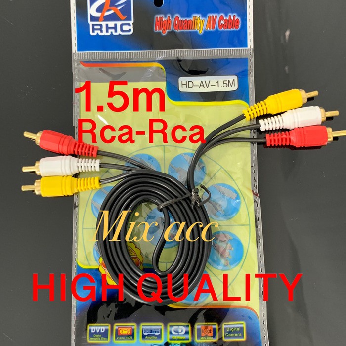 Jual Kabel Rca to Rca 3m / Kabel AV VIDEO 3m / Audio 3-3 High Quality | Shopee Indonesia