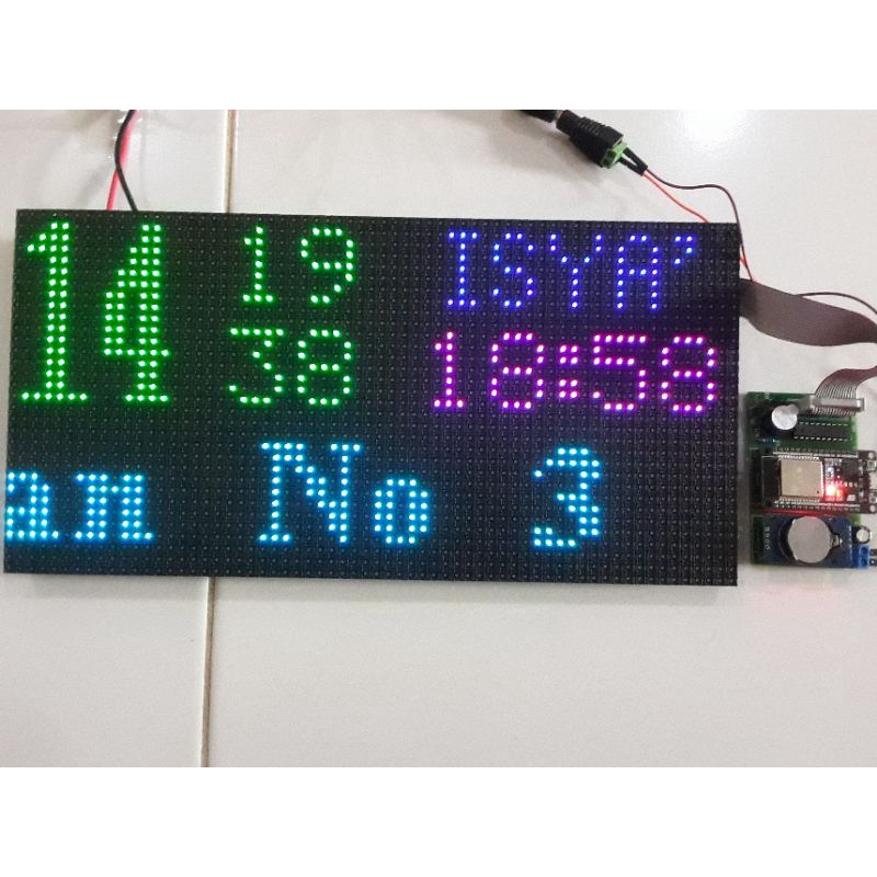 Jual Running text Kontroler JWS P5 RGB 1x1 P5 (paket belajar) Jam ...