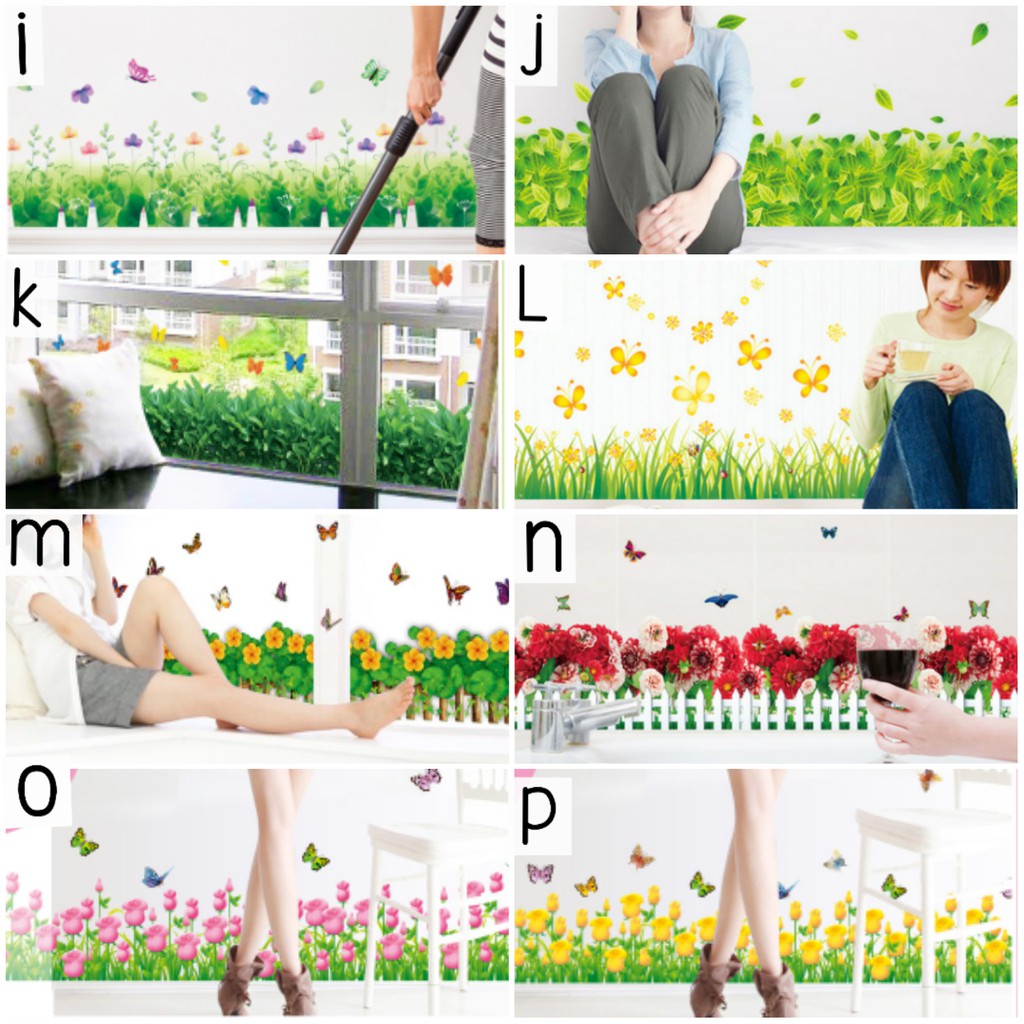 Jual RELIZA WALLSTICKER WALL BORDER RUMPUT PAGAR BUNGA STIKER DINDING ...