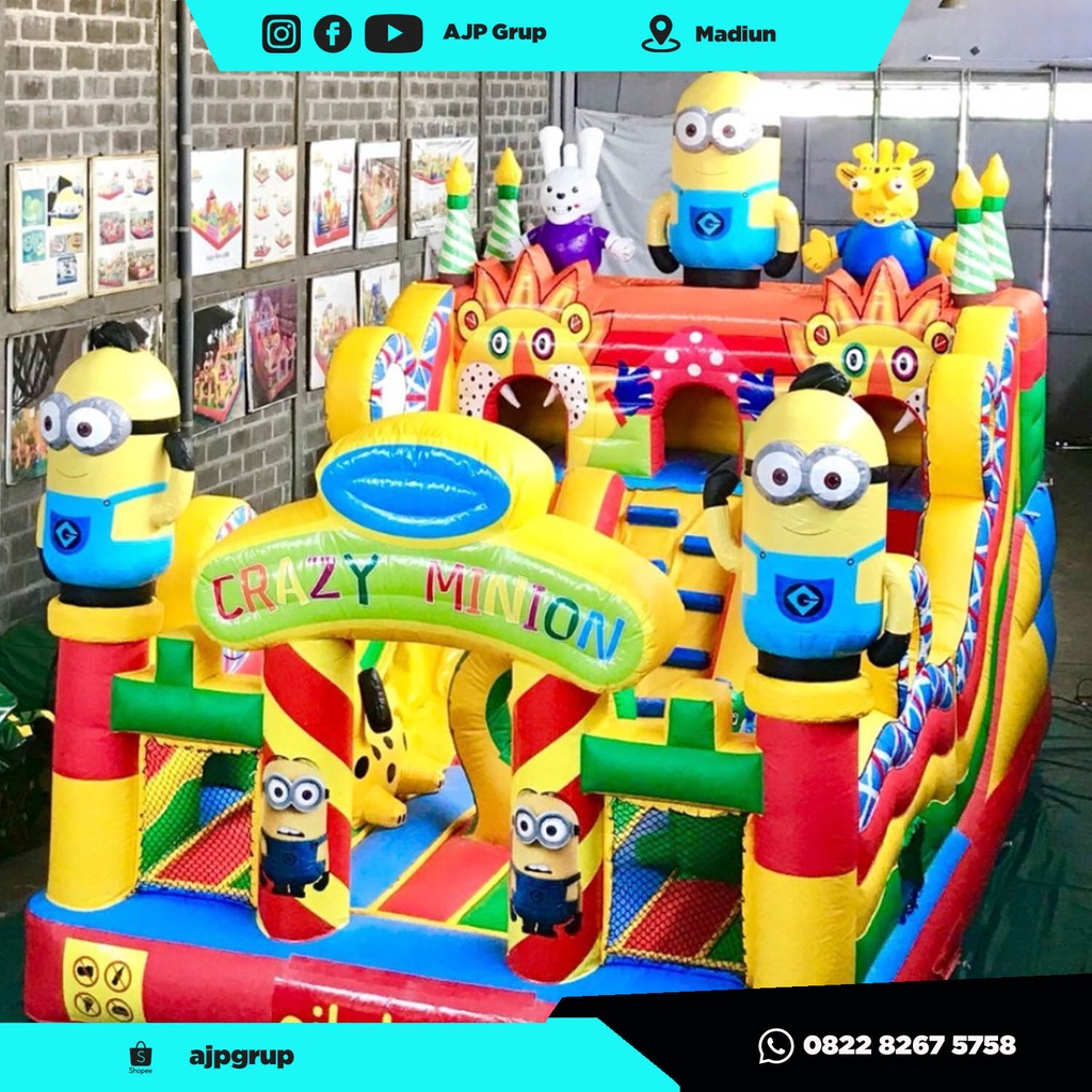 Jual Istana Balon Rumah Balon ukuran 4x6 double slide lengkap prosotan ...