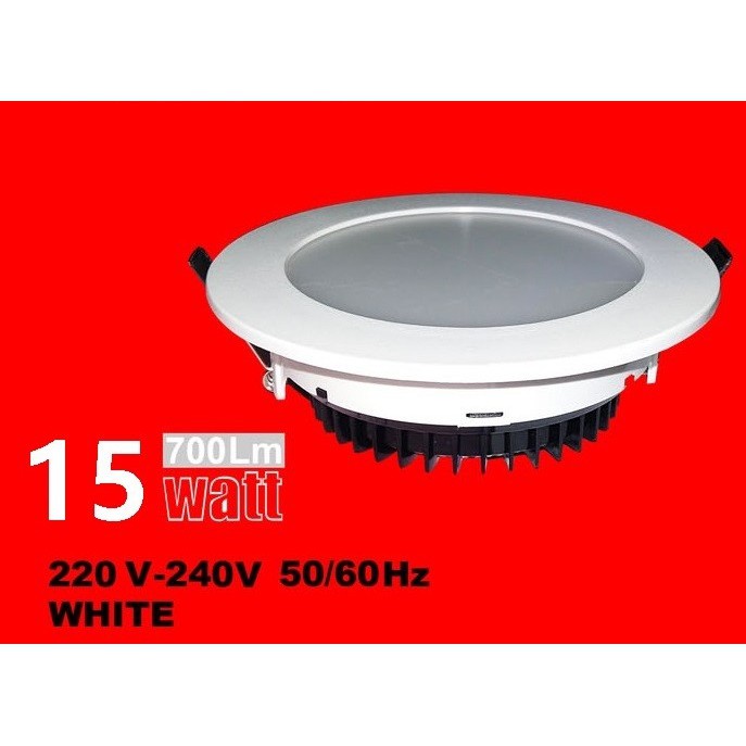 Jual DOWN LIGHT LED 15 WATT PUTIH DOWNLIGHT 220V (TIDAK PERLU ADAPTER ...