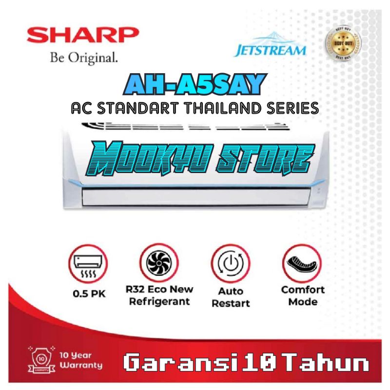 Jual SHARP AC 1/2 PK Standard | AHA5SAY | AH-A5SAY | Freon R32 | 390 ...
