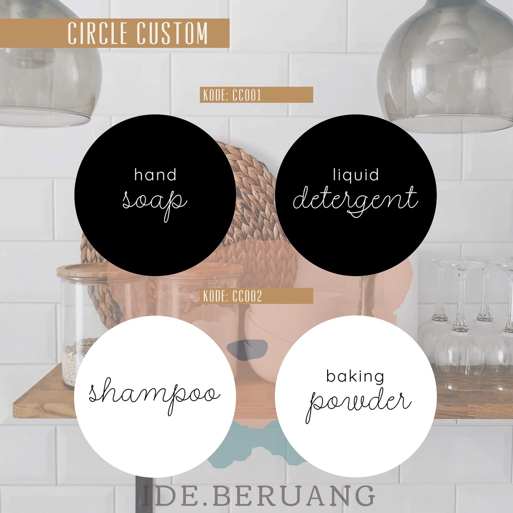 Jual Sticker Label / Sticker Botol Custom Tulisan Bentuk Lingkaran ...