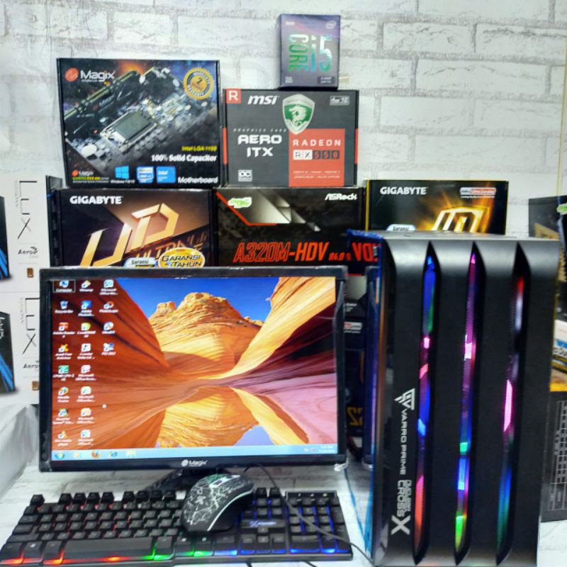 Jual pc gaming core i7 fullset monitor 24 in curved | Shopee Indonesia