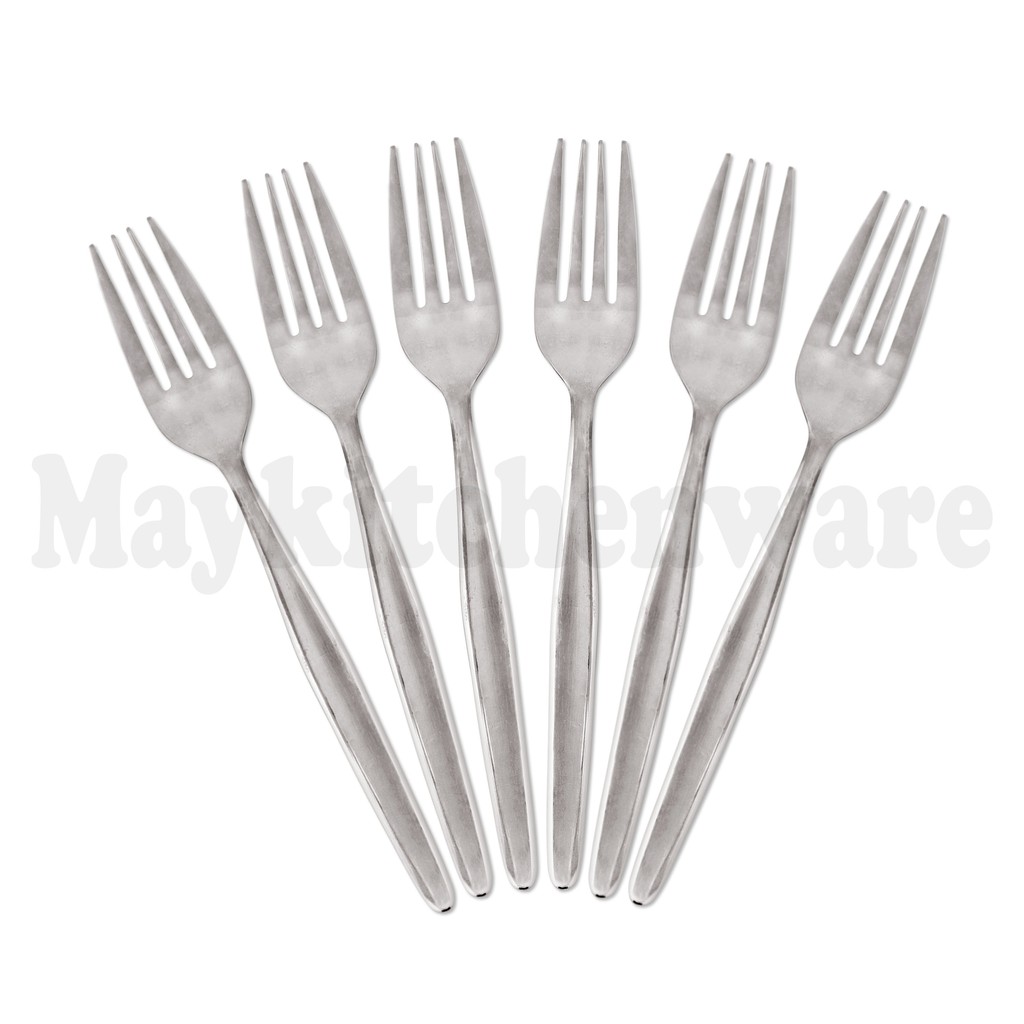 Jual Garpu Stainless Steel Set 6pcs Alat Makan Tebal Fork Forks Silver Besar Alat Makan Buah Kue ...