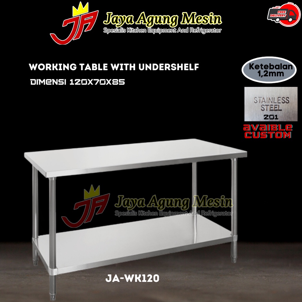 Jual Meja Dapur Stainless / Stainless Steel Working Table 120x70x85 ...
