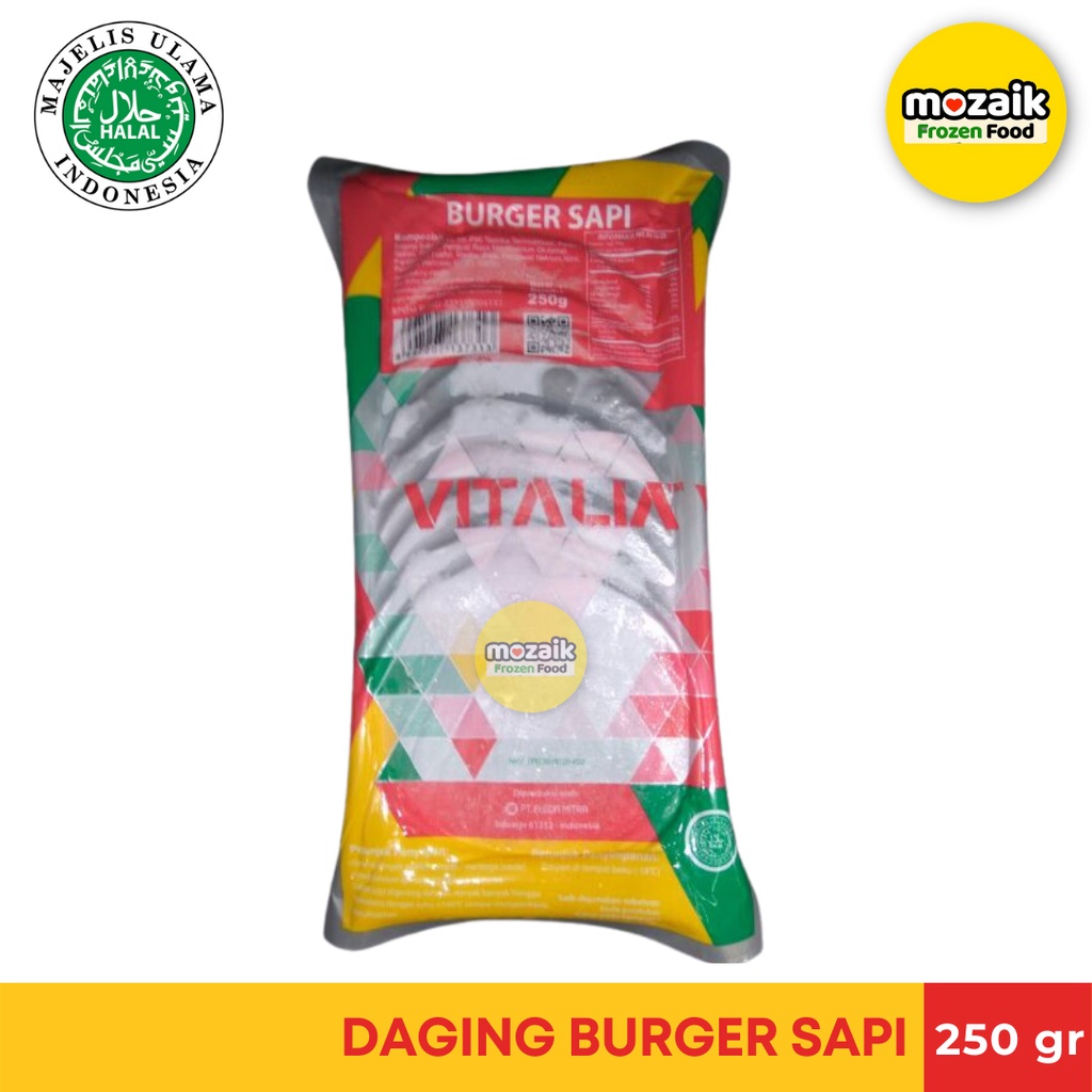 Jual Vitalia Daging Burger Sapi Besar Frozen Food Palembang 250 gr ...