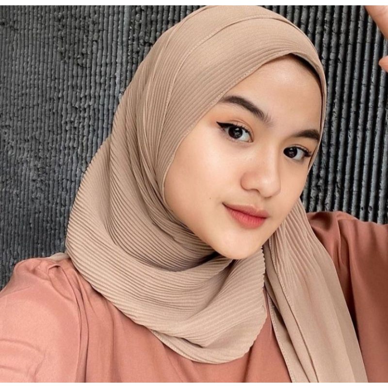 Jual PASHMINA PLISKET LIDI FULL CERUTY BABYDOLL PREMIUM 180 x 75 | Shopee Indonesia