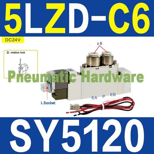 Jual SY5120-5LZD-C6 SY5120 - 5LZD - C6 DC 24V Solenoid Valve Pneumatic ...