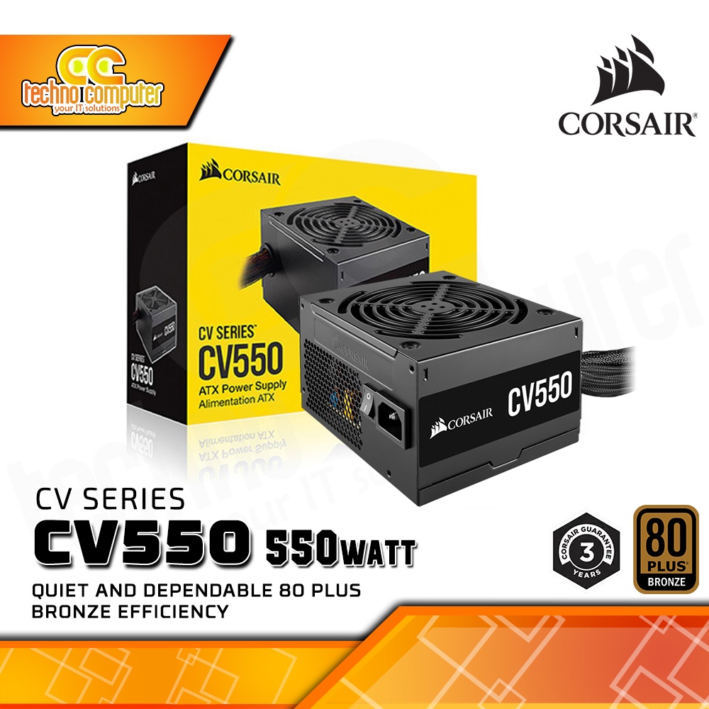 Jual POWER SUPPLY CORSAIR CV Series CV550 - 550W 80+ Bronze Non Modular ...