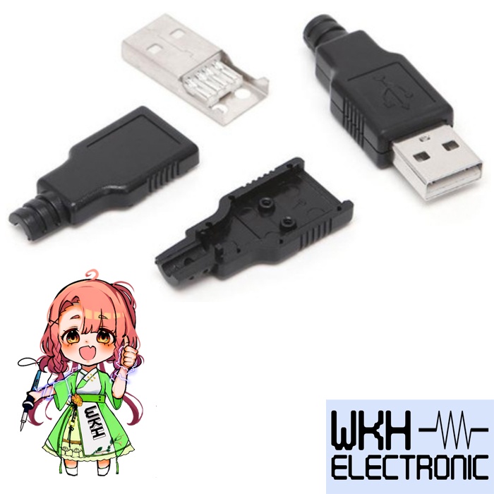 Jual Socket Type A Male Jack Jantan 4P USB 2.0 Connector soket Kosong ...